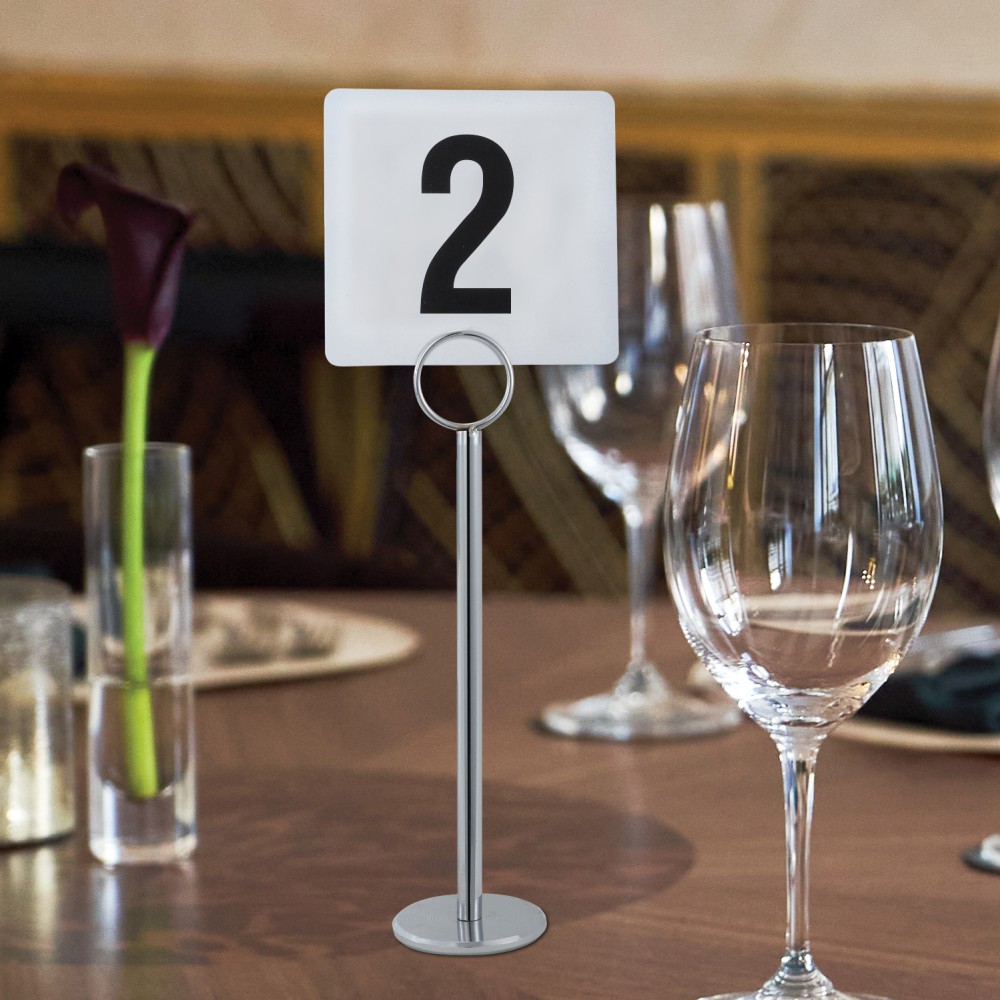 Stainless Steel Table Number Card Holder - 8" H - LionsDeal