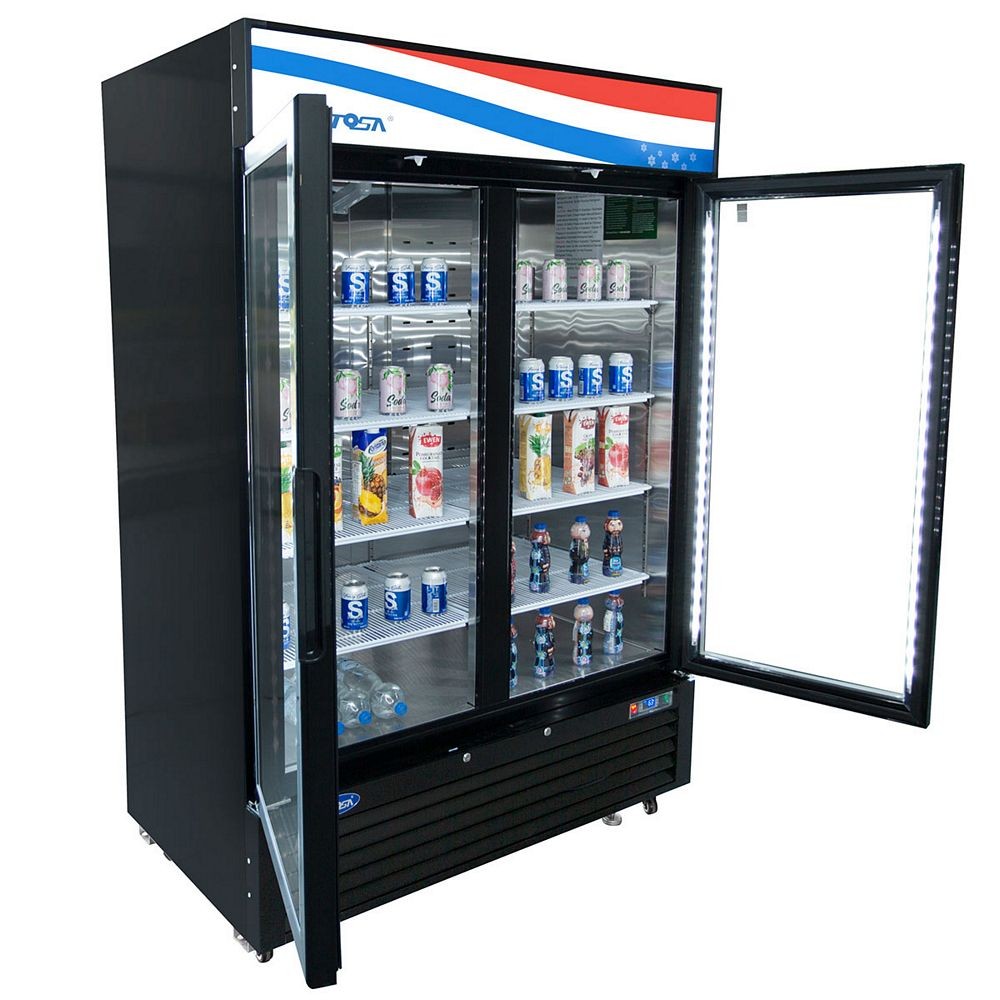 Atosa MCF8733GR Black Two Glass Door Merchandiser Refrigerator 39 ...