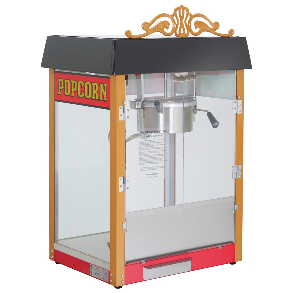Winco 11040 Benchmark USA Street Vendor Popcorn Machine 4 oz. Kettle, 120V - LionsDeal