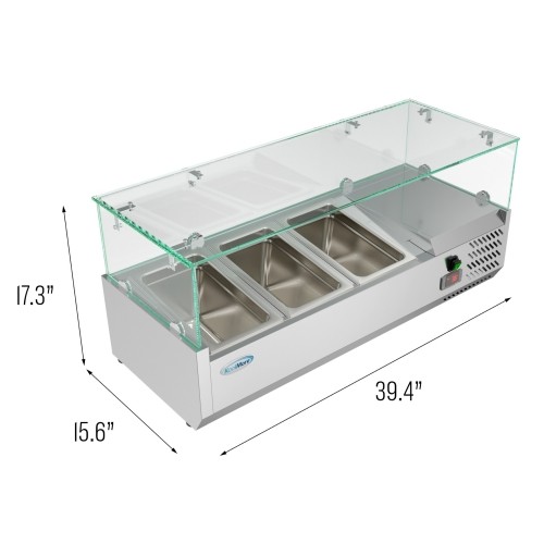 Koolmore SCDC-3P-SSL 40" Three Pan Countertop Refrigerated Prep Station ...
