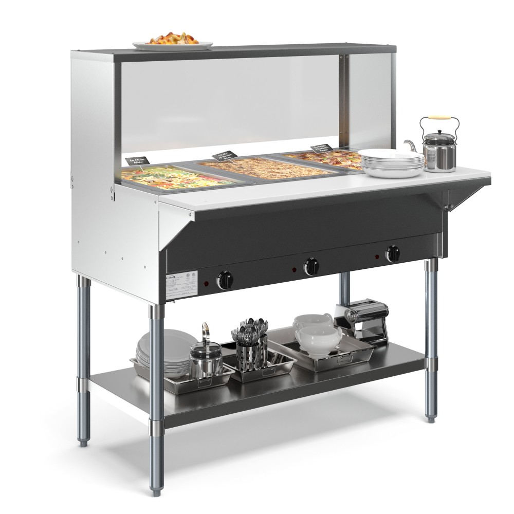 Koolmore KM-OWS-3SG 44" Three Pan Open Well Electric Steam Table with ...