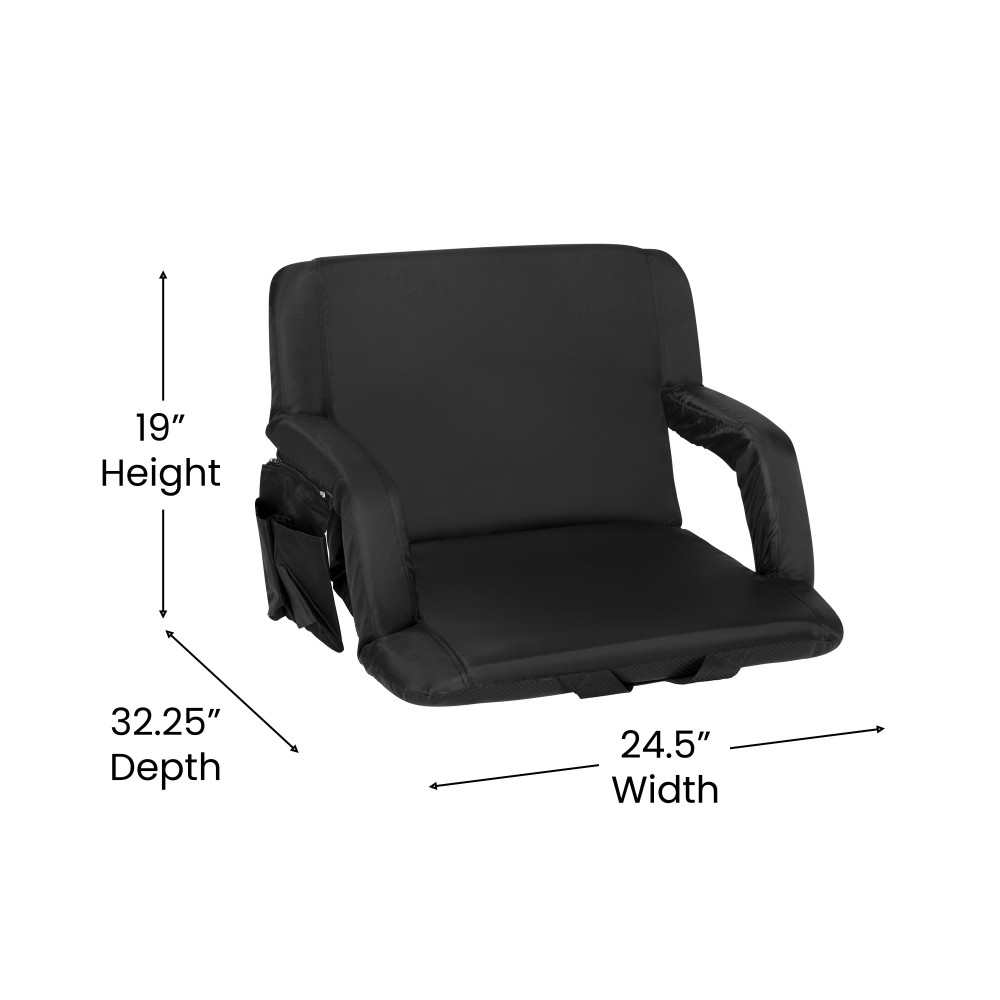 Flash Furniture FV-FA090L-BK-GG Extra Wide Black Lightweight Reclining ...