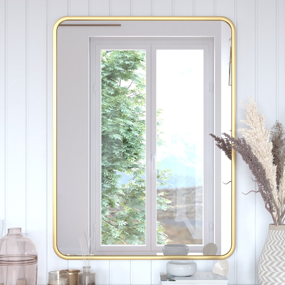 Flash Furniture HMHD-22M198YBN-GD-GG Matte Gold 40" x 30" Decorative ...