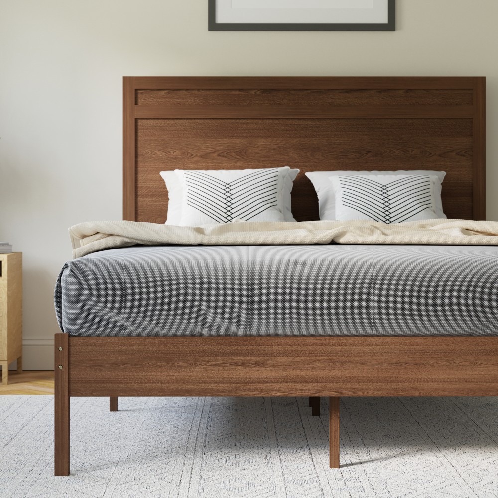 Flash Furniture MG09003FB-F-BRN-GG Full Size Solid Wood Platform Bed ...