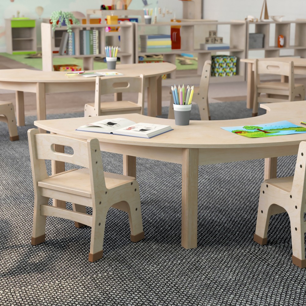 Flash Furniture MK-ME088013-GG Bright Beginnings Wooden Half Circle ...