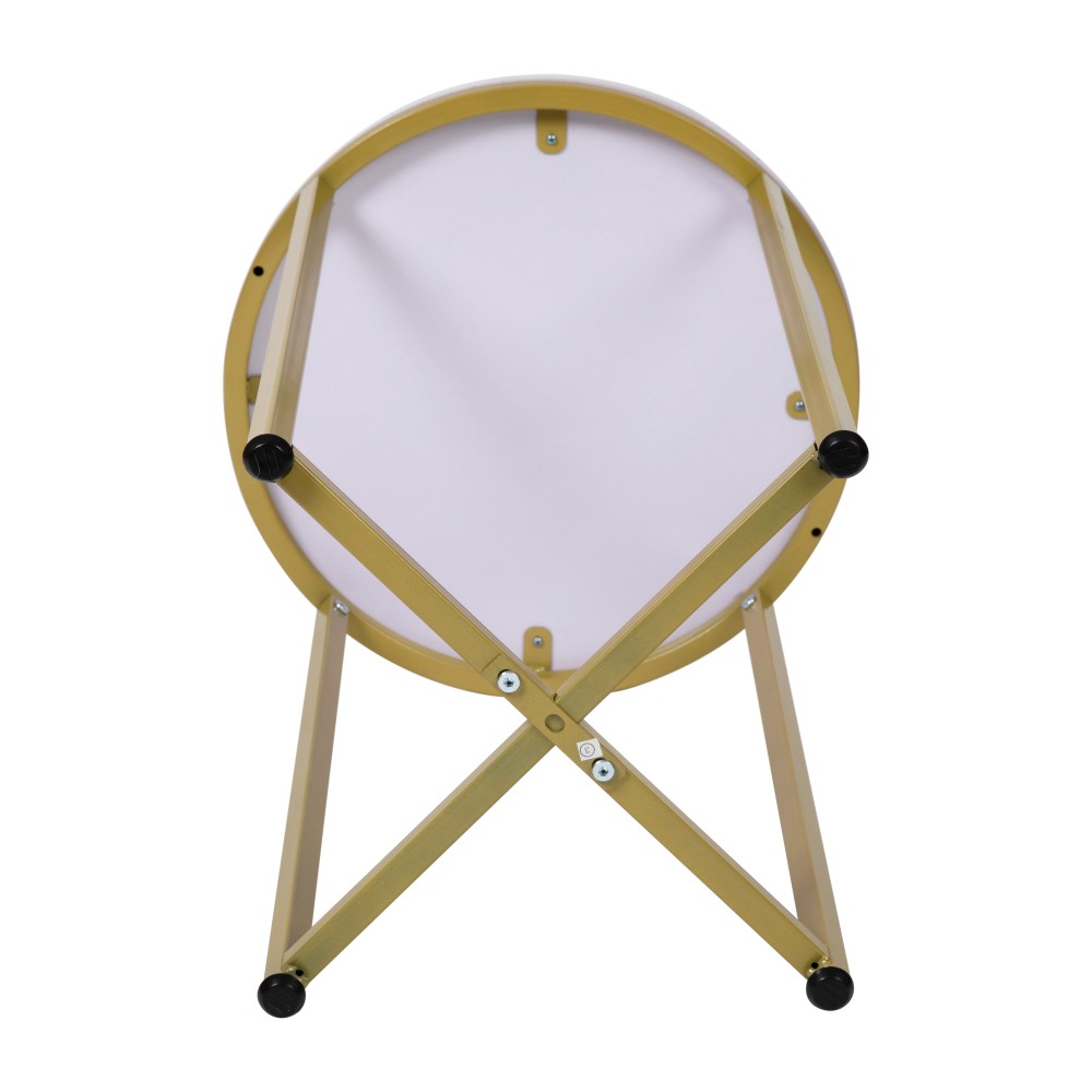 Flash Furniture NAN-JH-1787ET-MRBL-GG Modern White Marble Finish End ...
