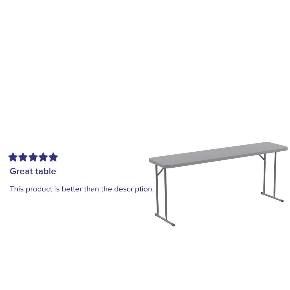 Flash Furniture RB-1872-GY-GG 6' Gray Plastic Folding Training Table ...