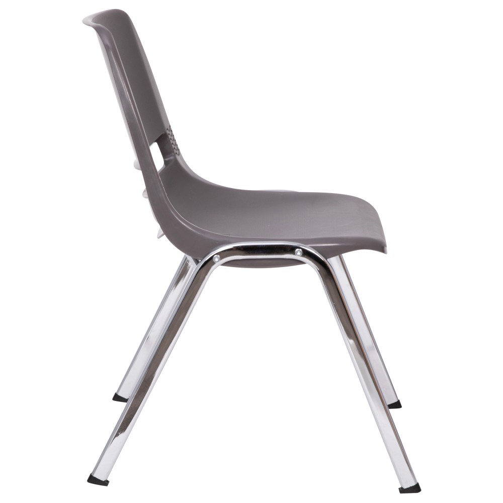 Flash Furniture RUT-18-GY-CHR-GG Hercules Gray Ergonomic Shell Stack ...