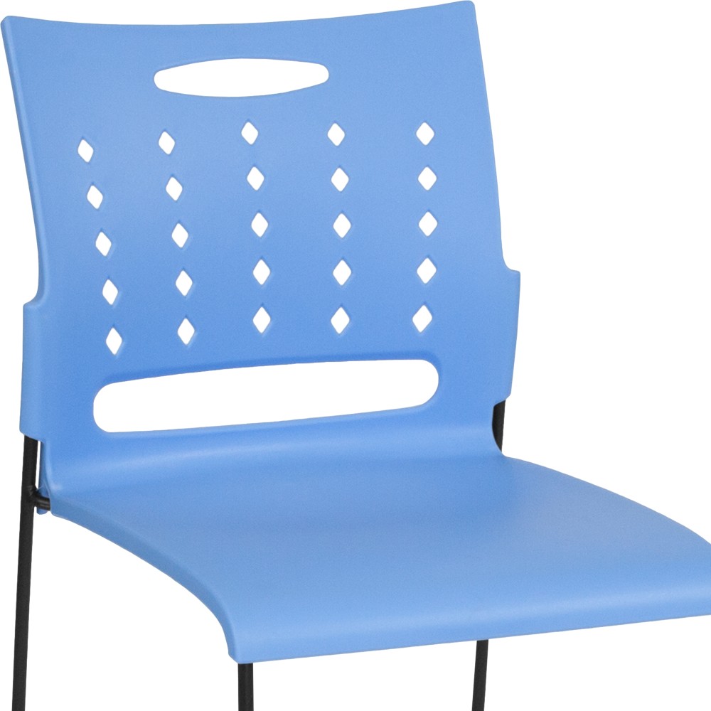 Flash Furniture RUT-2-BL-GG Hercules Blue Sled Base Plastic Stack Chair ...