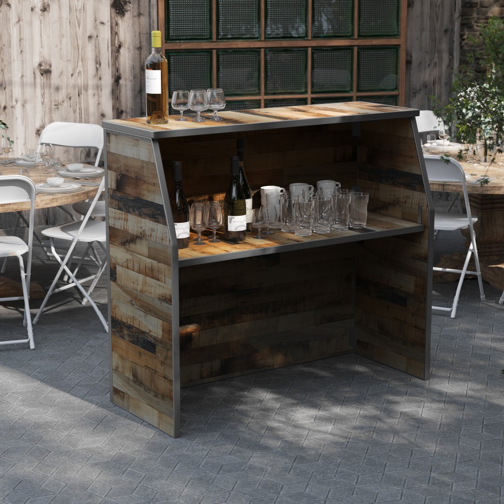 Flash Furniture XA-BAR-48-NAT-GG 4' Rustic Natural Wood Plank Laminate ...