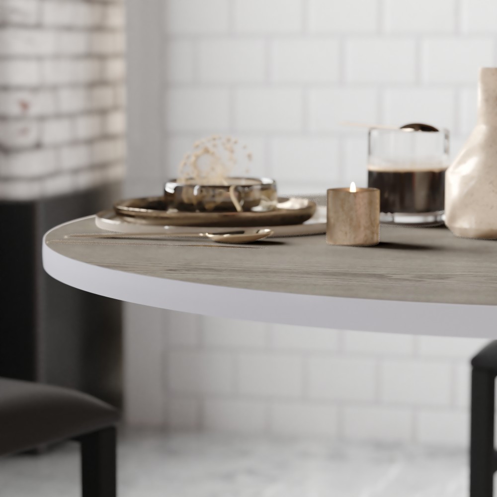 Flash Furniture XU-RD-36-WHGY-GG 36" Round Table Top with White or Gray ...