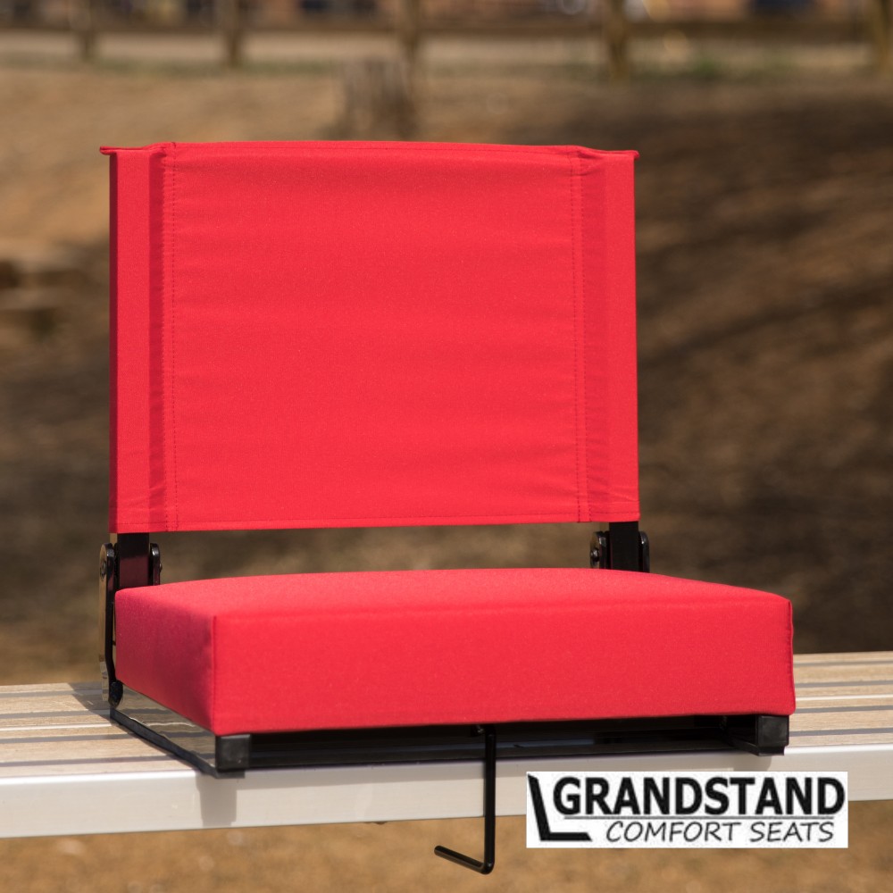 Flash Furniture XU-STA-RED-GG Lightweight Stadium Chair with Handle ...