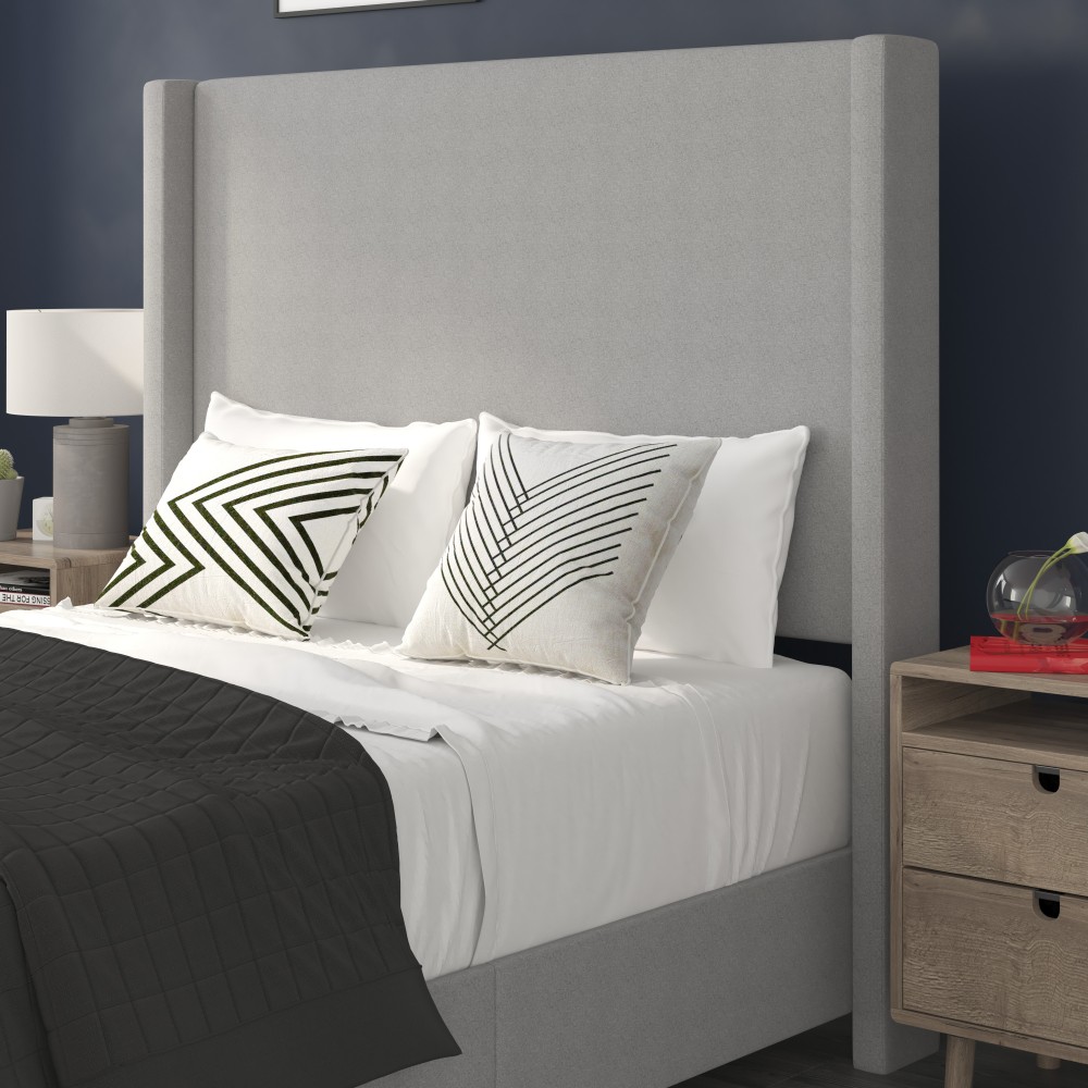 Flash Furniture YK-1077-GY-F-GG Full Upholstered Platform Bed with ...