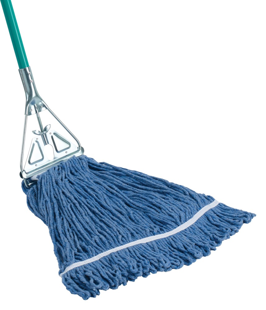 Winco MOP-20 Blue Cotton/Poly Blend Looped End Wet Mop Head 20 oz ...