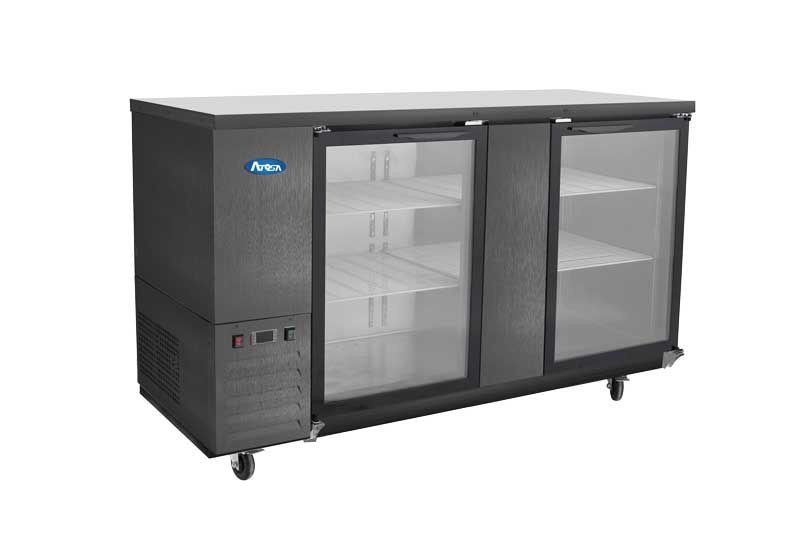 Atosa SBB69GGRAUS2 Black Two Glass Door Back Bar Cooler, 68" - LionsDeal