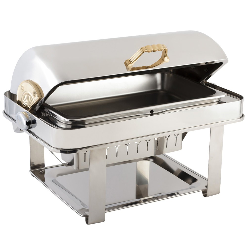 Bon Chef 14004 Elite Dripless Gold Plated Rectangular Chafer with ...