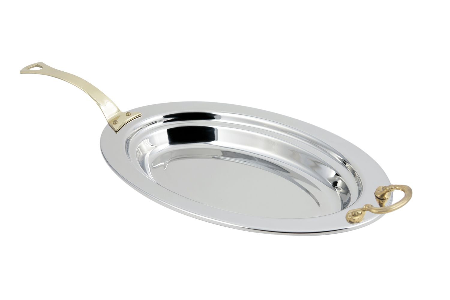 Bon Chef 5288HL Plain Design Oval Pan with Long Brass Handle, 2 1/2 Qt ...
