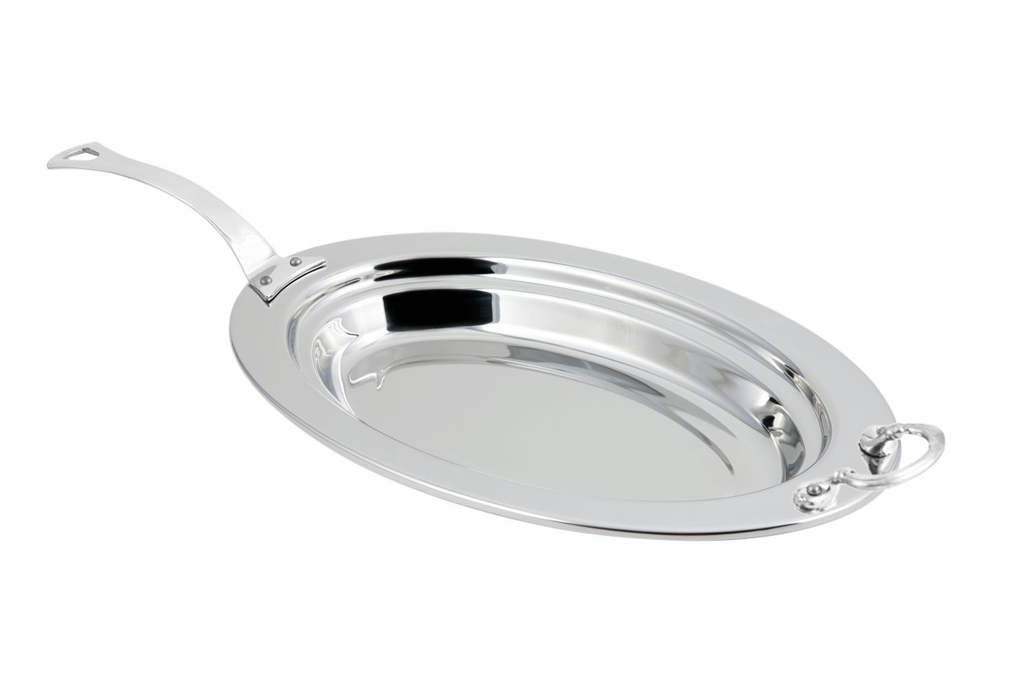 Bon Chef 5288HLSS Plain Design Oval Pan with Long Stainless Steel ...