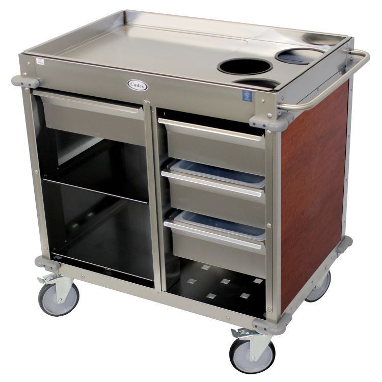 Cadco BC-4-L5 Back-Loading Mobile Beverage Cart, 3 Air Pot Wells ...