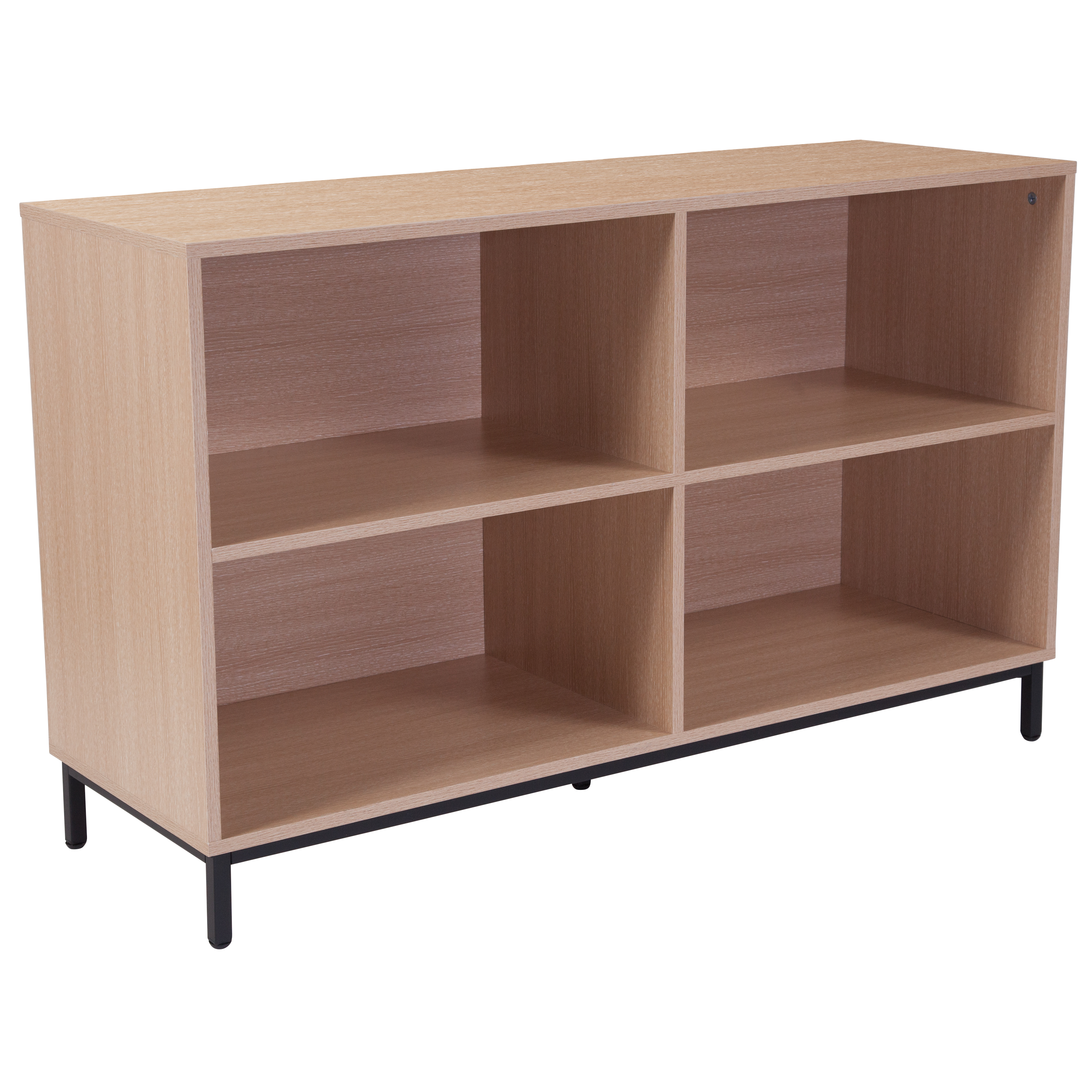 Flash Furniture NAN-JH-1764-GG 29.5"H 4 Shelf Open Bookcase with Oak ...