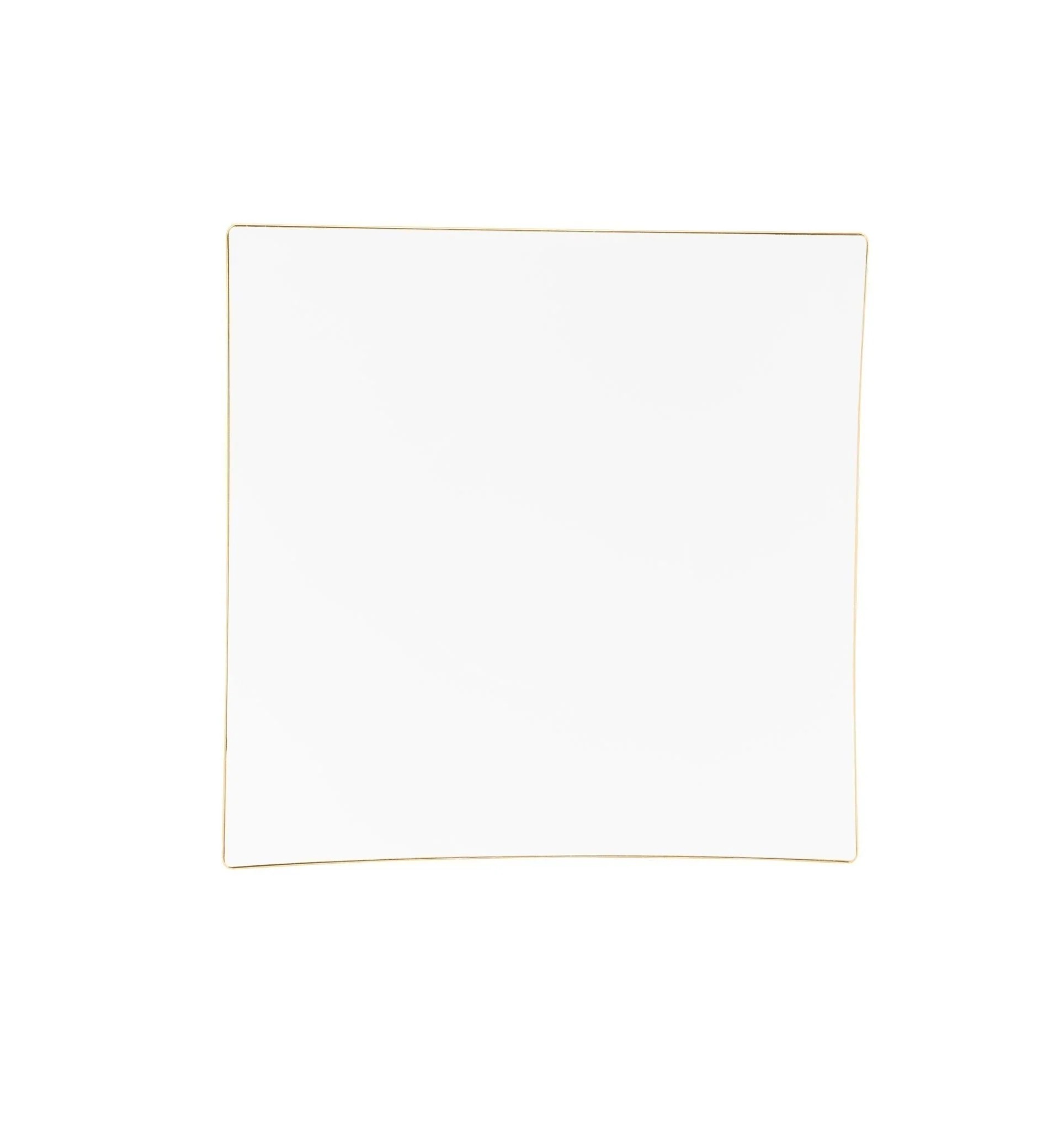 Luxe Party Square White with Gold Trim Plastic Dinner Plate 10.5" - 10 ...