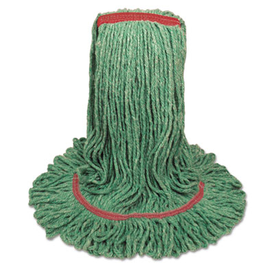 Mop Head, Premium Standard Head, Cotton/Rayon Fiber, Large, Green ...