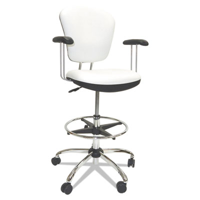 ShopSol White Vinyl Lab / Healthcare Stool - LionsDeal