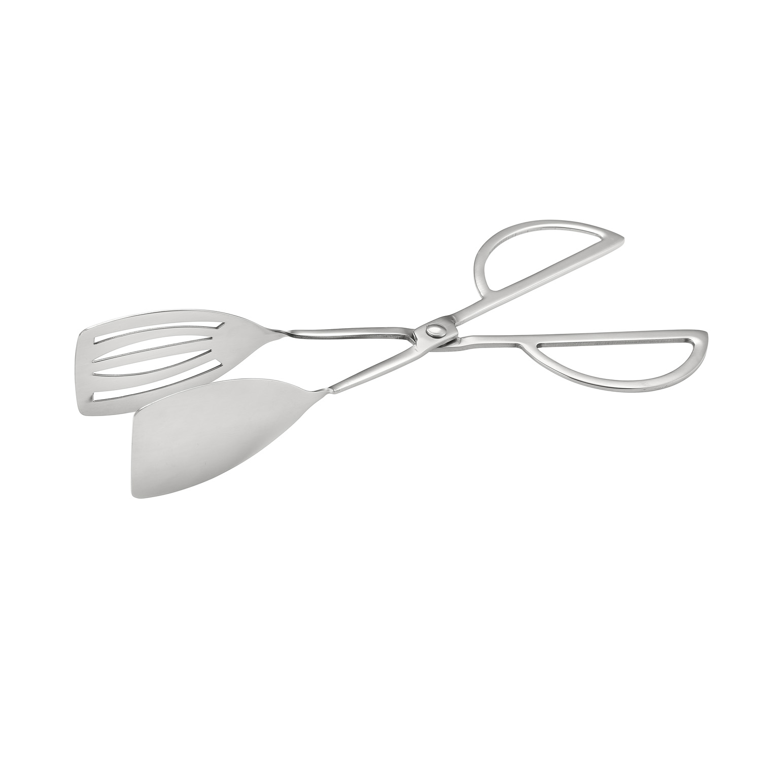 CAC China STG2-10U Stainless Steel Slotted/Solid Spatula Scissor Tongs ...