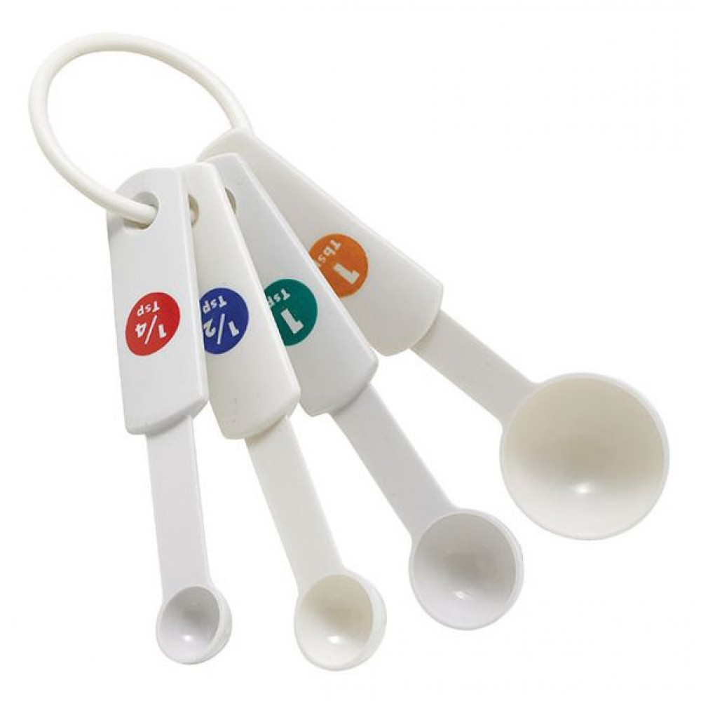 White Plastic Measuring Spoons With Capacity Marking 1 4 1 2 1 Tsp White Plastic Measuring Spoons With Capacity Marking 1 4 1 2 1 Tsp